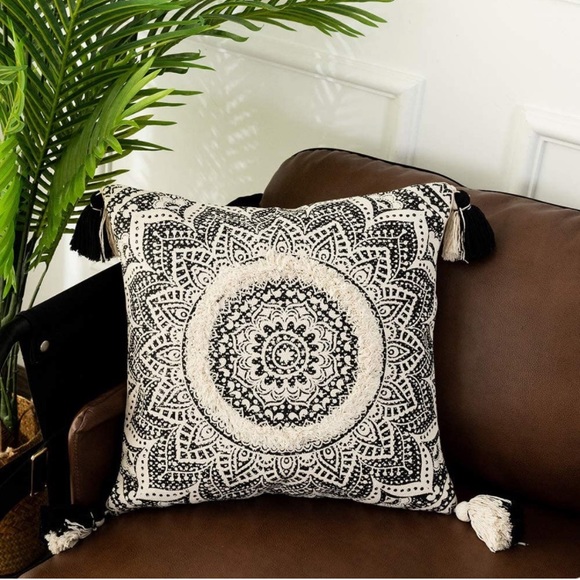 Accents | Mandala Throw Pillow Cover Decorative Neutral Tufted With ...